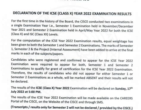 ICSE Class Th Result Declared