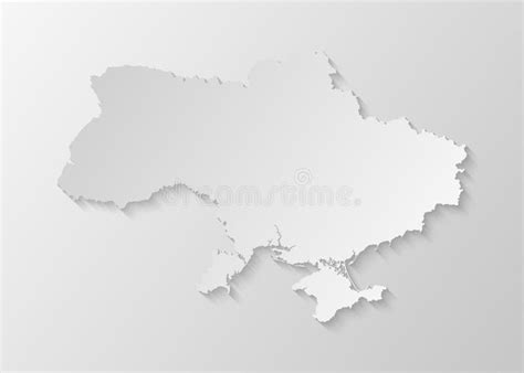 Minimal White Map Ukraine Template Europe Country Stock Vector Illustration Of Vector Flat