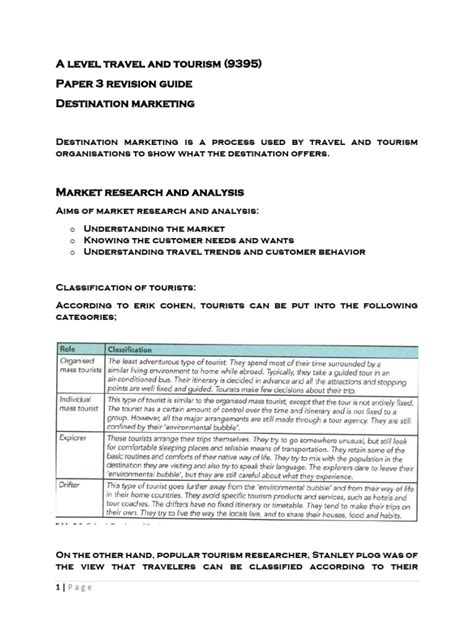 a level travel and tourism paper 3 revision guide pdf brand market segmentation