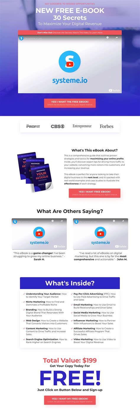 Free Systeme Io Templates Landing Page For Lead Generation