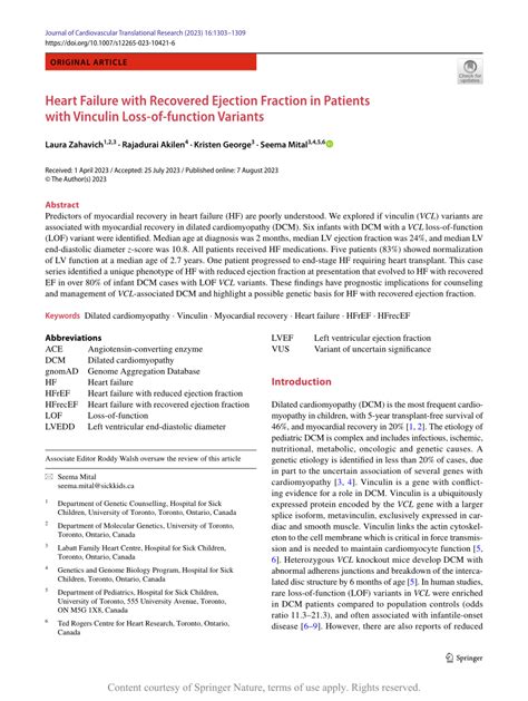 PDF Heart Failure With Recovered Ejection Fraction In Patients With