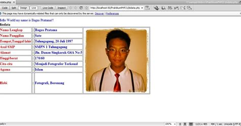 Cyber Learning Biodata Pada Php