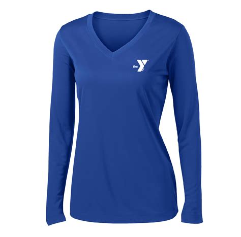 Long Sleeve T Dry Fit Womens V Neck Ymca Staff