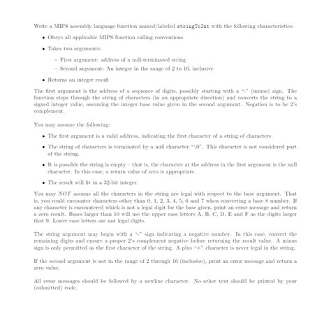 Solved Write A Mips Assembly Language Function Namedlabeled