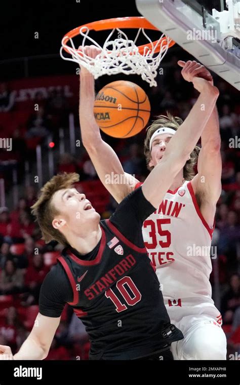 Utah Center Branden Carlson 35 Dunks Against Stanford Forward Max