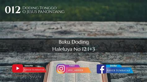 Buku Doding Haleluya No O Jesus Panondang Panduan Bernyanyi YouTube