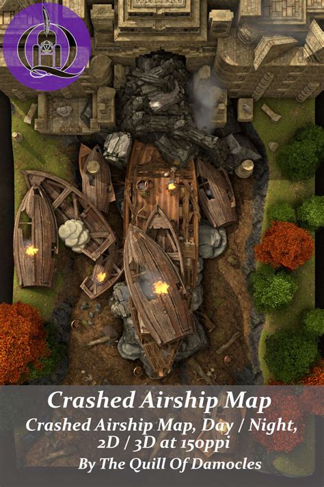 Crashed Airship Map Quill Of Damocles DriveThruRPG
