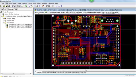 基于cy7c68013 128ac芯片的usb2 0最小系统核心开发板protel99se设计（原理图 pcb）ddb工程文件