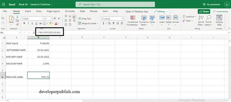 How To Use TBILLPRICE Function In Excel Developer Publish