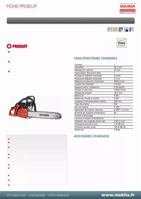 Notice DOLMAR PS CS B tronçonneuse Trouver une solution à un problème DOLMAR PS CS B