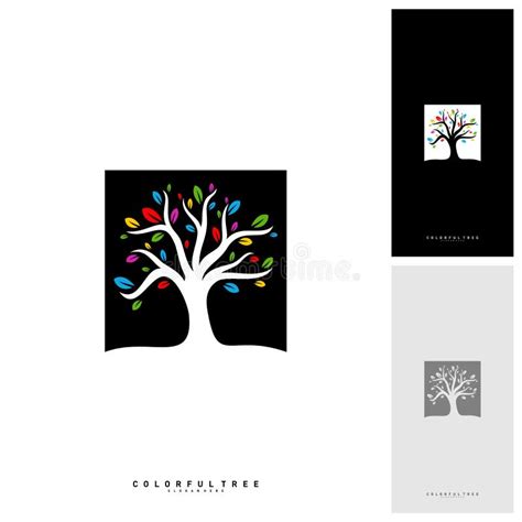 Colorful Tree Logo Design Template Luxury Tree Logo Concepts Stock