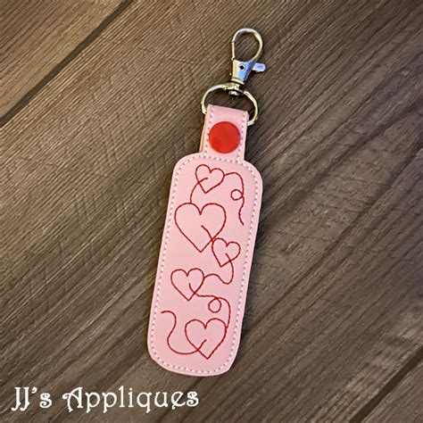 Heart String Key Fob Jjs Appliqués Machine Embroidery