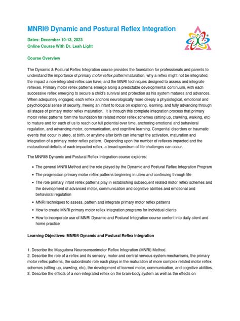 Mnri Dynamic And Postural Reflex Integration 121023 Pdf