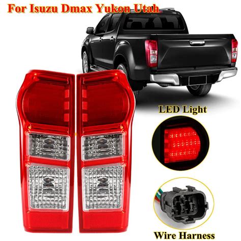 1 Pair Led Tail Light Brake Rear Lamp Left Right Side For Isuzu Dmax