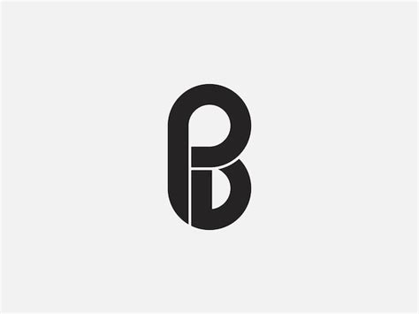 Дизайн логотипа типографики монограммы Pb Премиум векторы