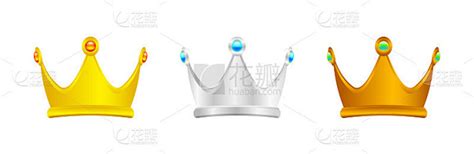 金银铜皇冠孤立于白色之上奢华皇冠为象征复古皇冠为装饰皇室国王或王后皇冠金银铜象征和钻石首饰