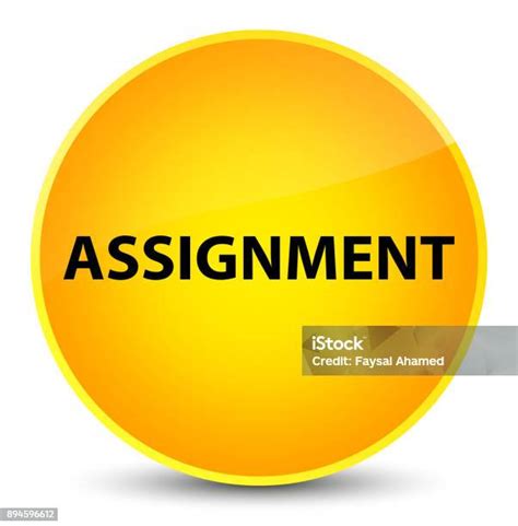Assignment Elegant Yellow Round Button Stock Illustration Download