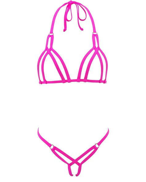 Sherrylo Fuchsia Star G String Bikini Extreme Mini Slutty Crotchless Bikinis Sherrylo Swimwear