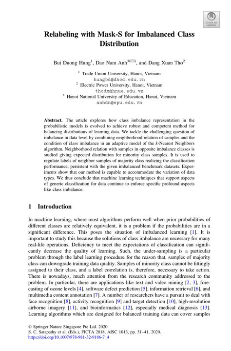 Pdf Relabeling With Mask S For Imbalanced Class Distribution