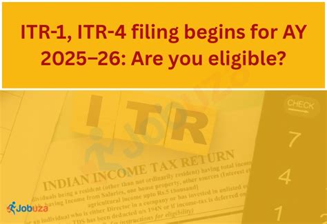 Itr 1 And Itr 4 Filing Now Open For Ay 2025 26 Eligibility Criteria