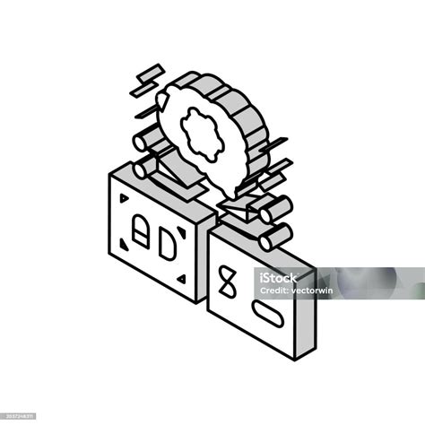 광고 게재 위치의 광고주 아이소 메트릭 아이콘 벡터 일러스트 레이 션 날카로운에 대한 스톡 벡터 아트 및 기타 이미지