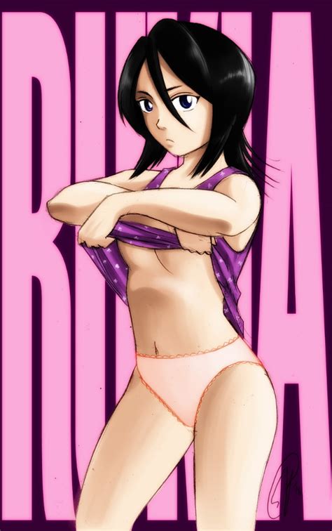 Rule 34 1girls 2d Belly Black Hair Bleach Kuchiki Rukia Panties