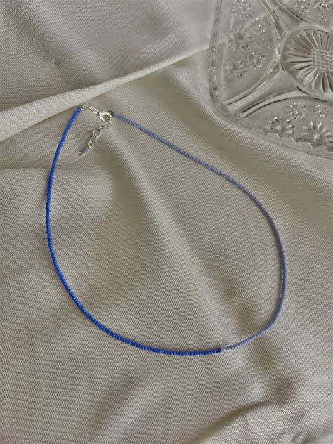Seed Bead Necklace Dainty Necklace Seed Bead Choker Dainty Etsy