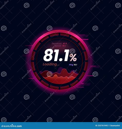 Internet Download Or Upload Speed Meter Dial Stock Vector