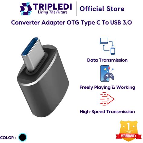 Jual Tripledi Converter Adapter Type C To Usb Otg Data Transmission Female Connector