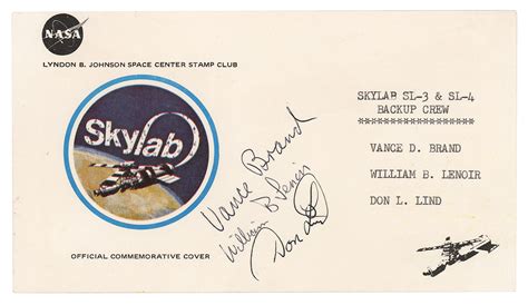 Skylab 3 And 4 Backup Crew Signed Cover RR Auction