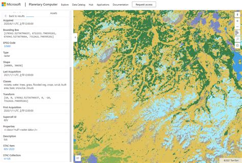 microsoft planetary computer what are the visual datasets