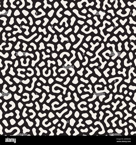 Vector Seamless Pattern Monochrome Organic Shapes Texture Abstract Rounded Messy Lines Stylish