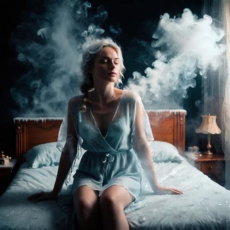 Premium Ai Image Woman In Bedroom With Bed Freezing Temperatures