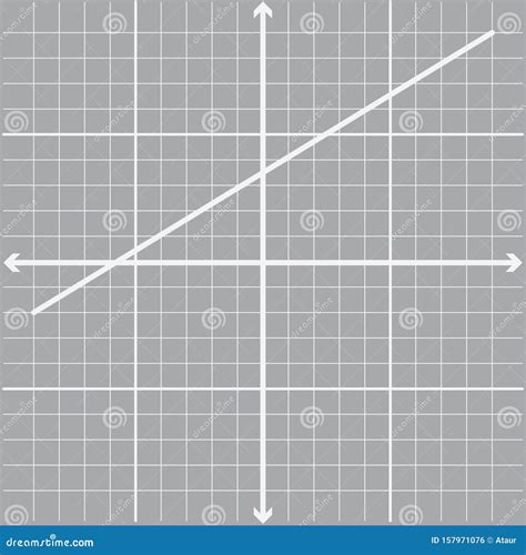 Straight Line On Graph Page Of Gray Color Using X And Y Axis Lines For