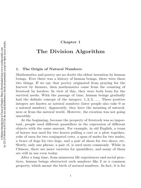 2021 the division algorithm pdf numbers number theory