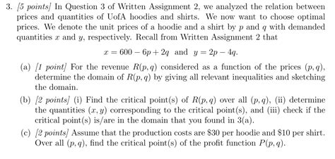 solved 3 [5 points in question 3 of written assignment 2