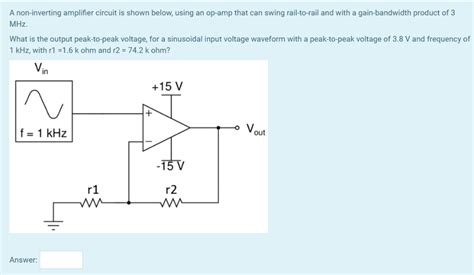 Solved An Inverting Amplifier Circuit Is Shown Below