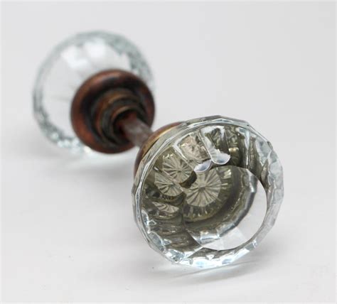 Antique Flat Top Fluted Glass Door Knobs Olde Good Things