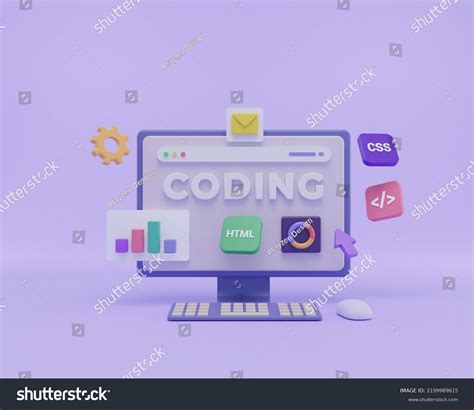 3d Render Web Development Software Development Stock Illustration 2199989615 Shutterstock