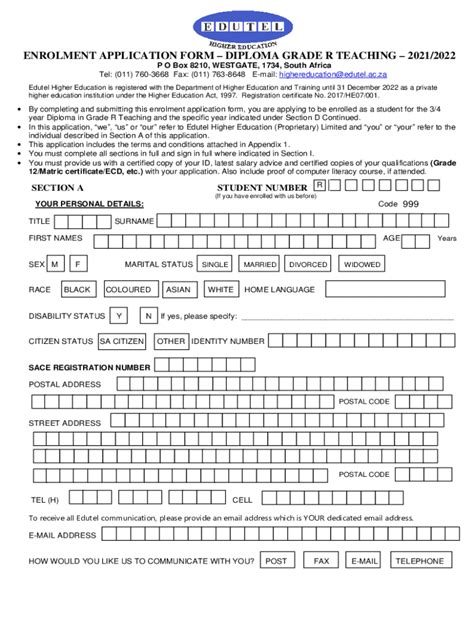 Fillable Online Grade R Application Form 26 August 2021 Fax Email Print Pdffiller