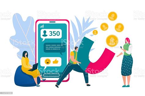 Smm 전략 컨셉 벡터 일러스트레이션 전문가들은 신제품 소셜 마케팅 프로모션에 대해 노력합니다 마케팅을 위한 크리에이티브 미디어 개념에 대한 스톡 벡터 아트 및 기타 이미지