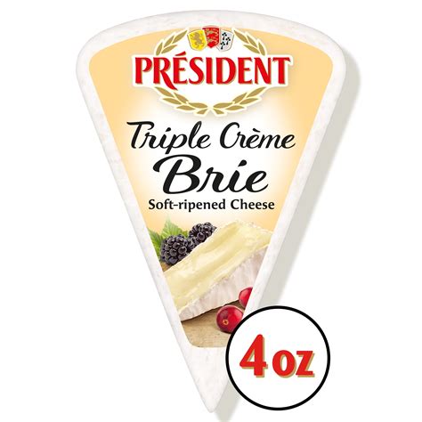 President Triple Cream Brie Cheese Wedge 4 Oz French Tradition