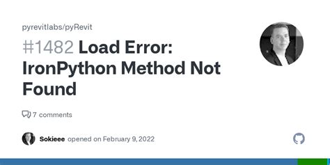 Load Error Ironpython Method Not Found · Issue 1482 · Pyrevitlabspyrevit · Github