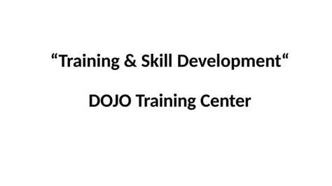 Dojo Training Room Training Dojo Ppt Pdf