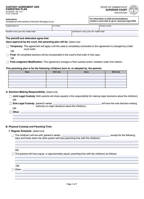 Custody Agreement Template In Ms Word Free Word And Excel Templates