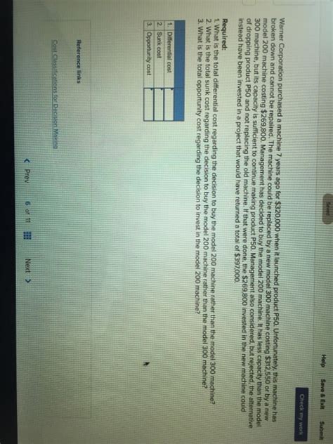Solved Help Save Exit Submit Check My Work Warner Chegg