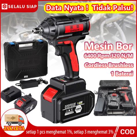 Dalam Stok Dikirim Dari Jakarta 15000mAh 98V Impact Wrench Brushless Bor Baterai Air Impact