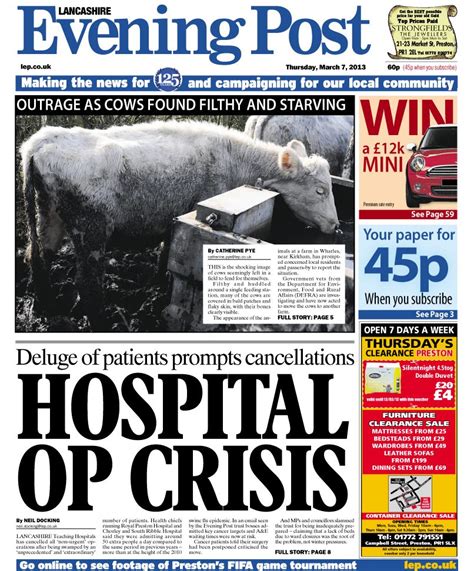 Lancashire Evening Post Front Page 07 03 13 Lancashire Evening Post