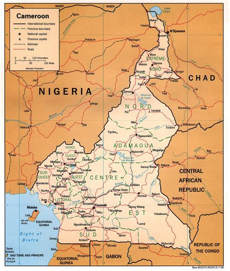 Detailed Political And Administrative Map Of Cameroon Cameroun