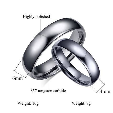 Qualidade do Anel do tungstênio Anel de Casal para o Amante de mm mm Largura Do Anel Wedding